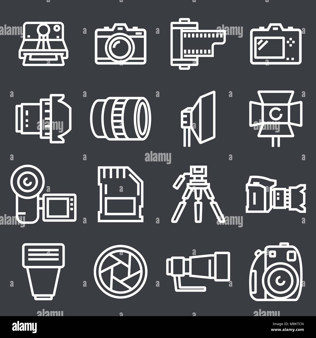 Vector line Photography icon set Stock Vector Image & Art - Alamy