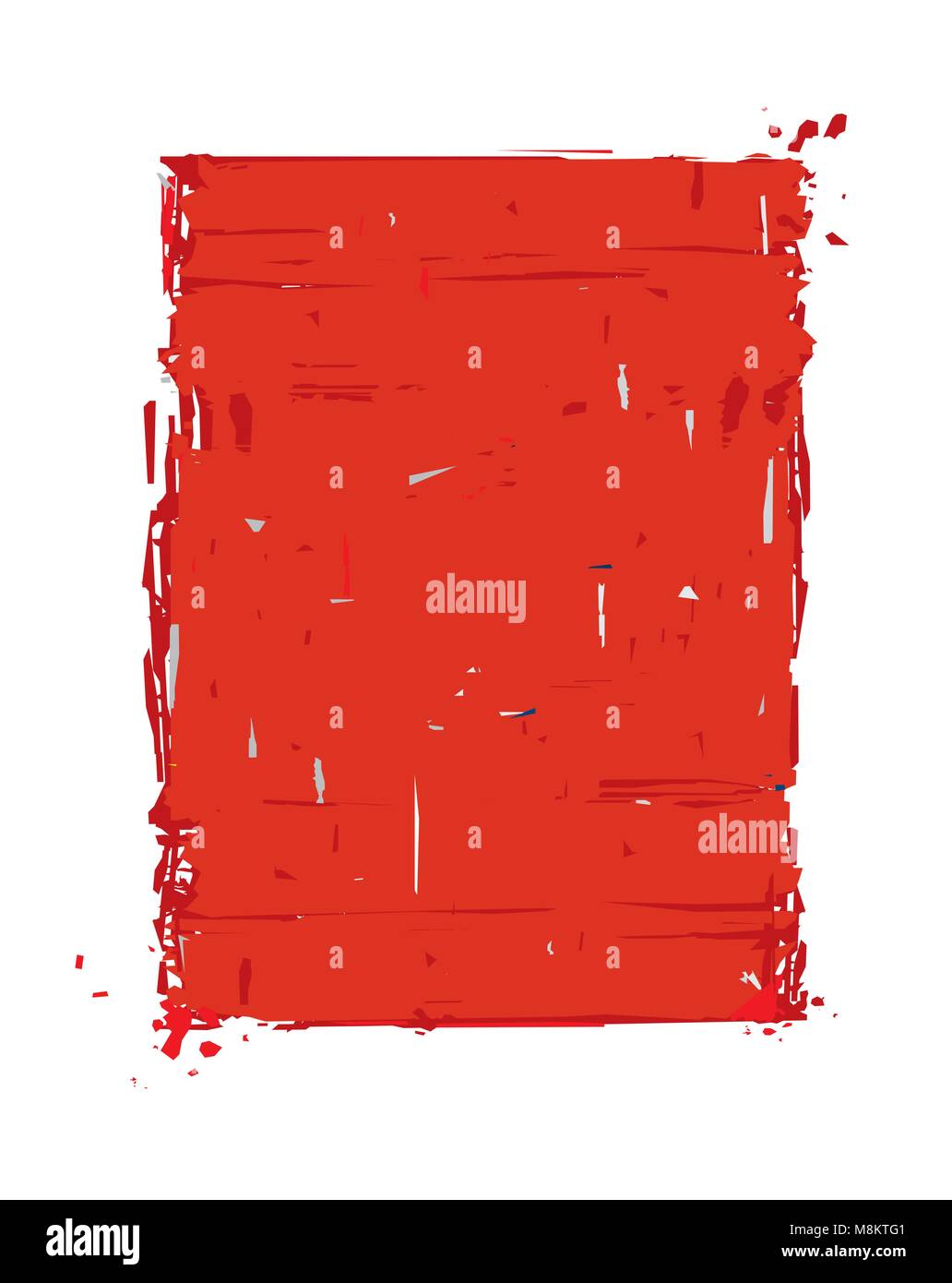 Vector Illustration of a Red Grunge Frame isolated in white. Easy color ...