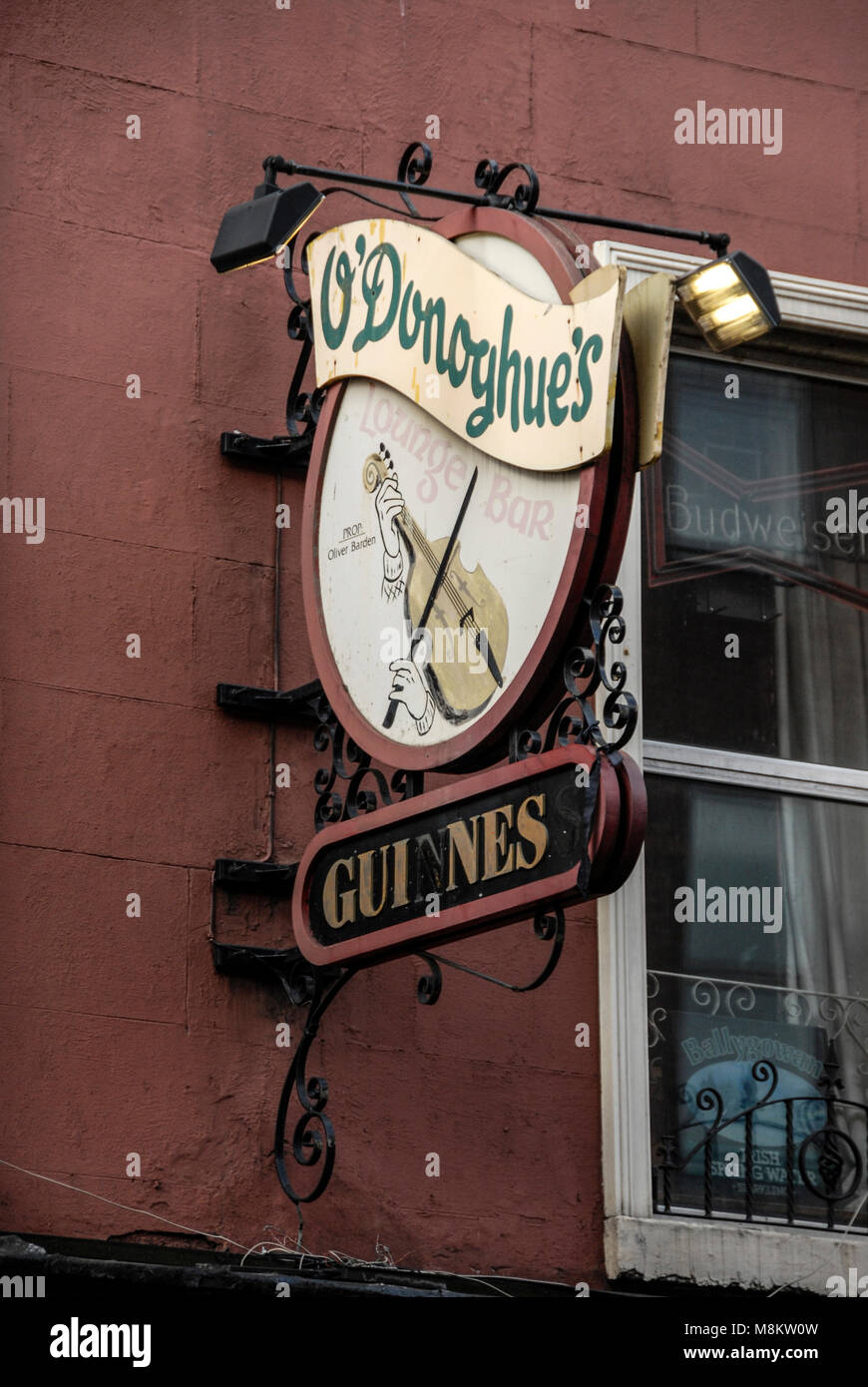 An Irish pub sign at O'Donoghue's bar in Dublin, Southern Ireland Stock ...