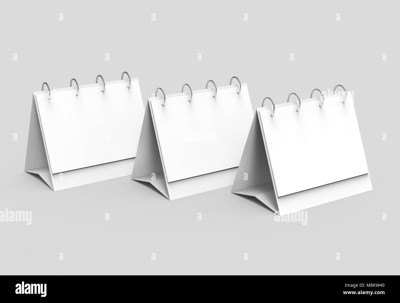 Blank desk calendar, 3d render calendar mockup set with empty space for ...