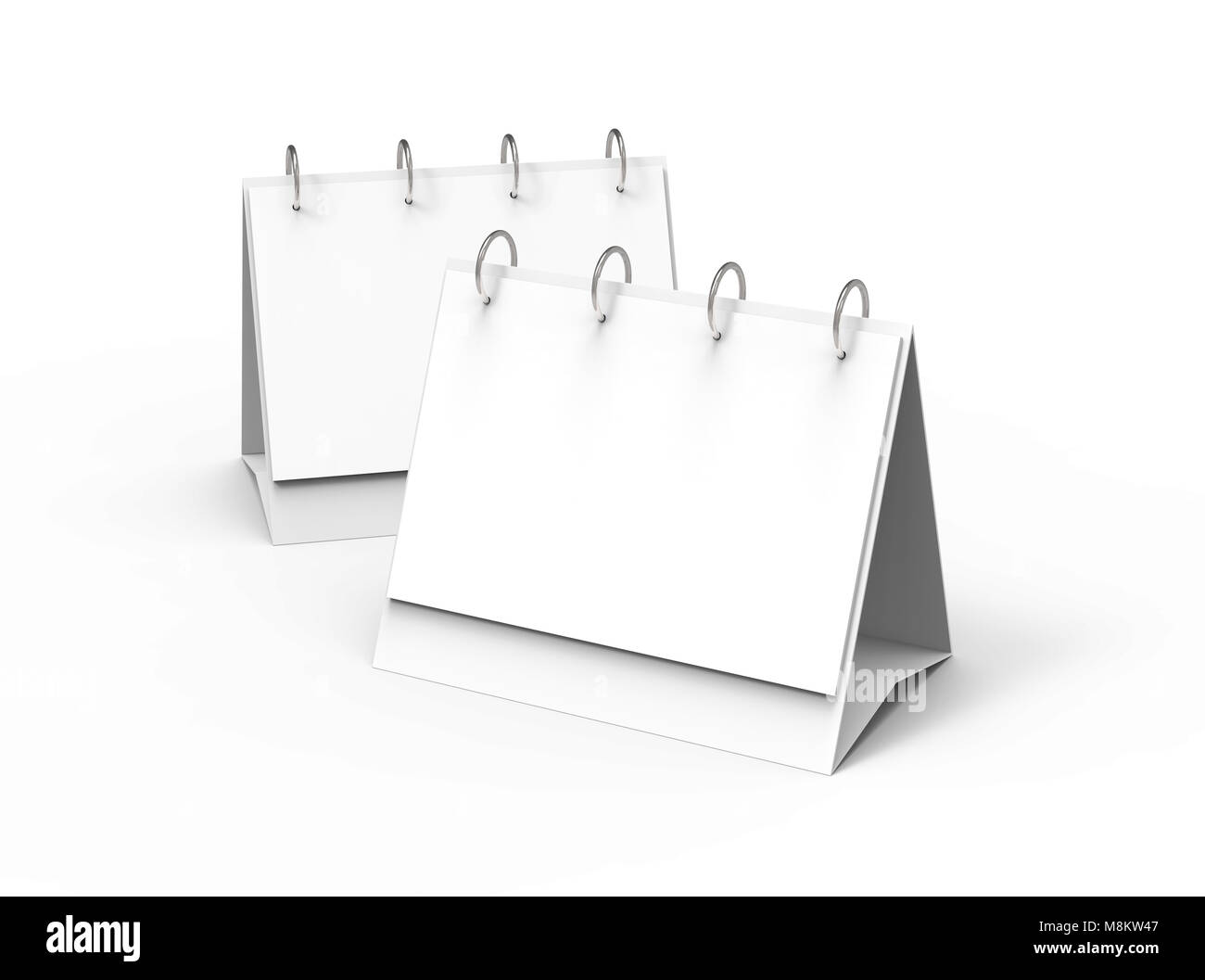 Blank desk calendar, 3d render calendar mockup set with empty space for ...