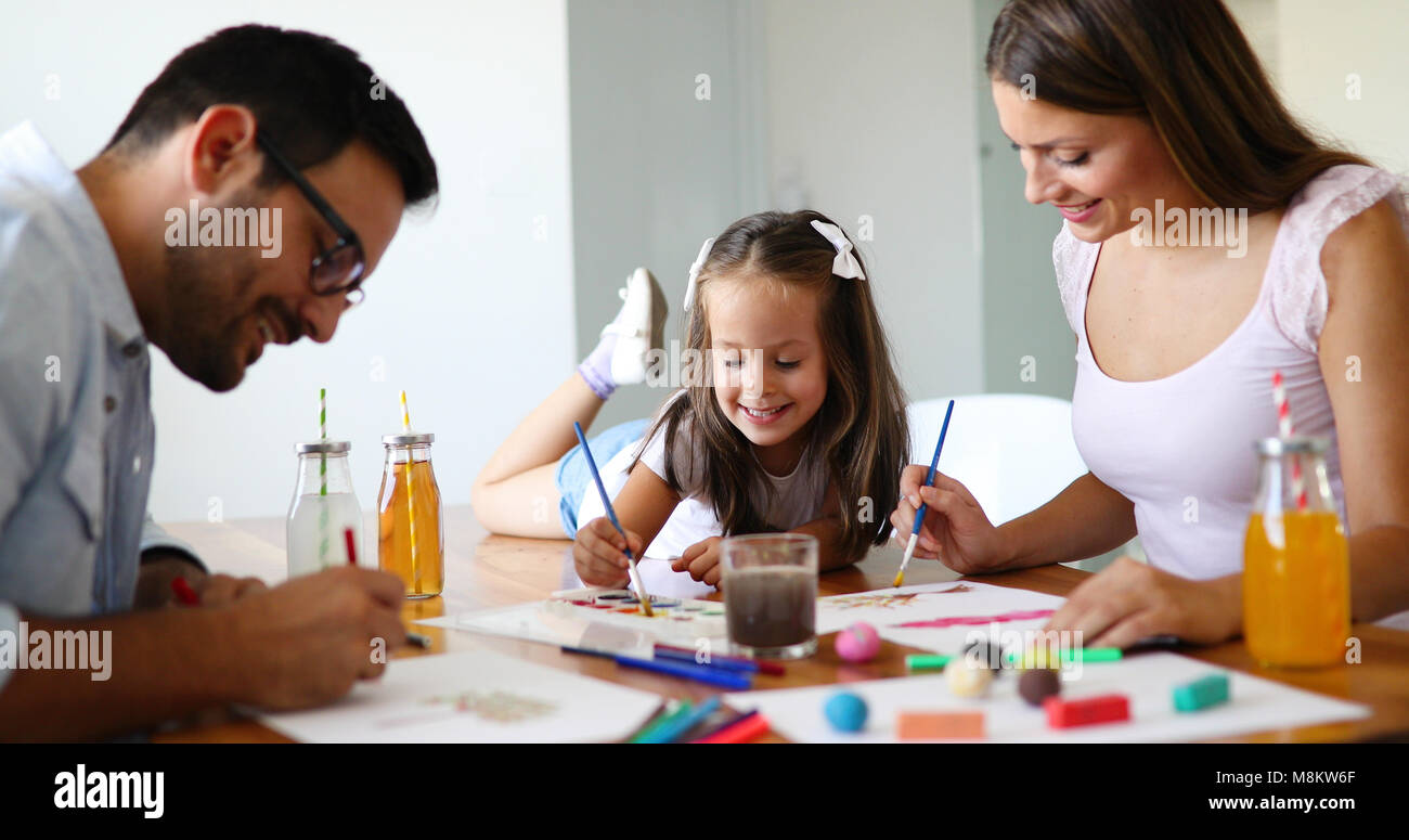 Happy familiy spending fun time at home Stock Photo - Alamy