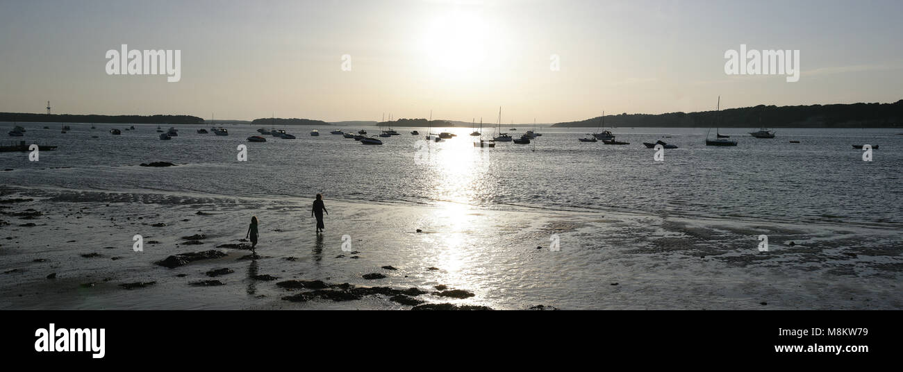 wide angle panorama beach scene Stock Photo - Alamy