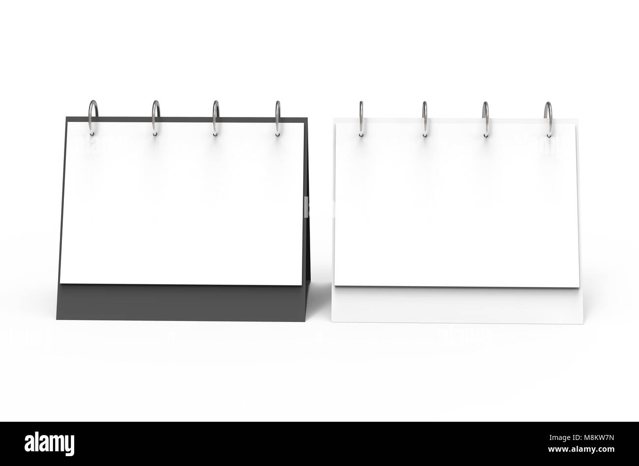 Blank desk calendar, 3d render calendar mockup set with empty space for ...