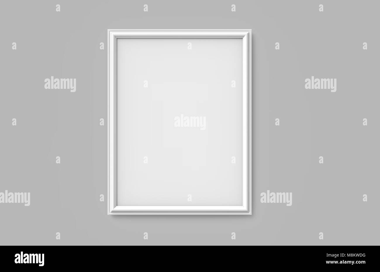 Blank picture frame mockup, 3d render frame on wall with empty space ...