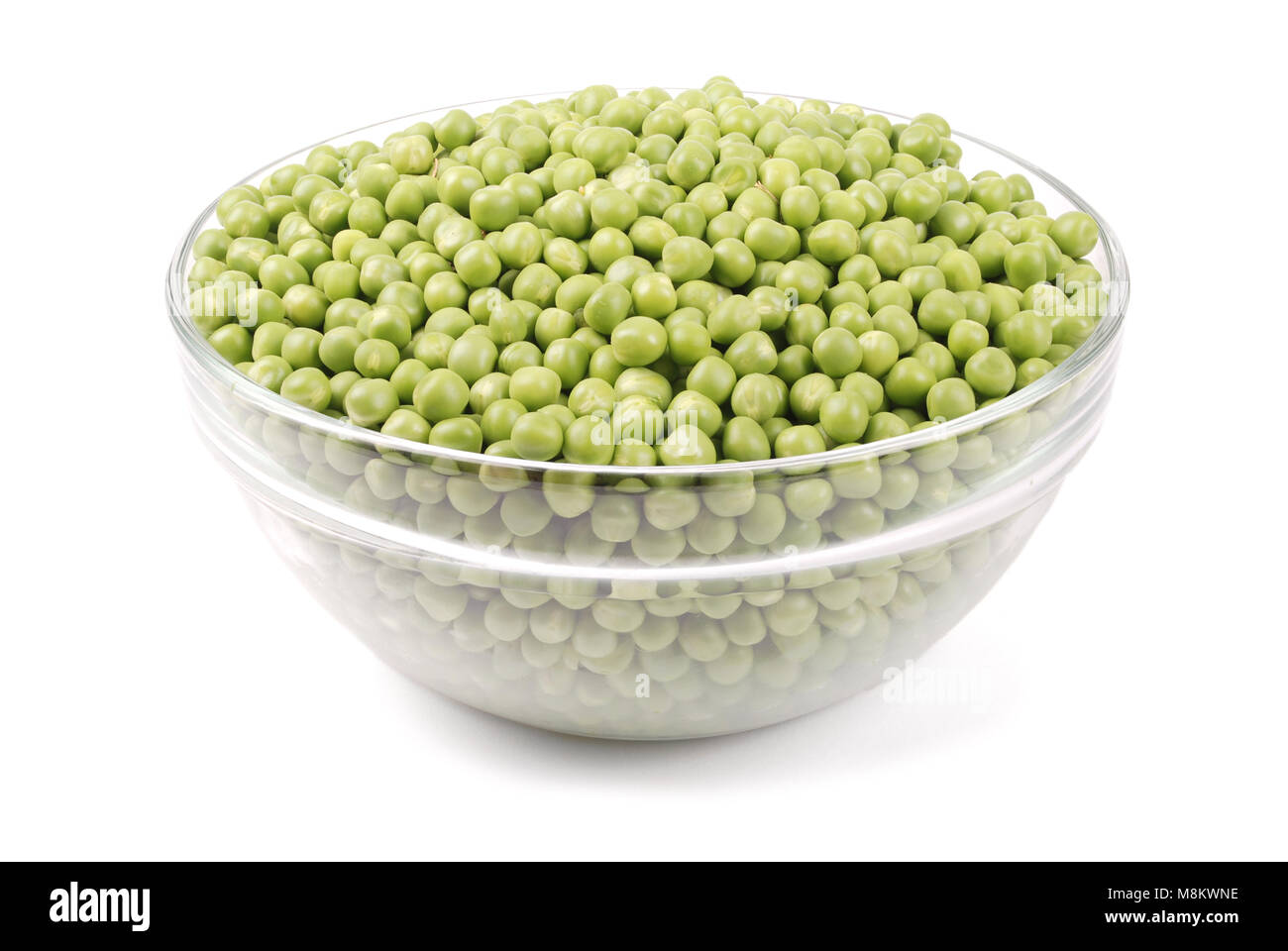 Green small spherical seeds of the pod fruit Pisum sativum, an edible ...