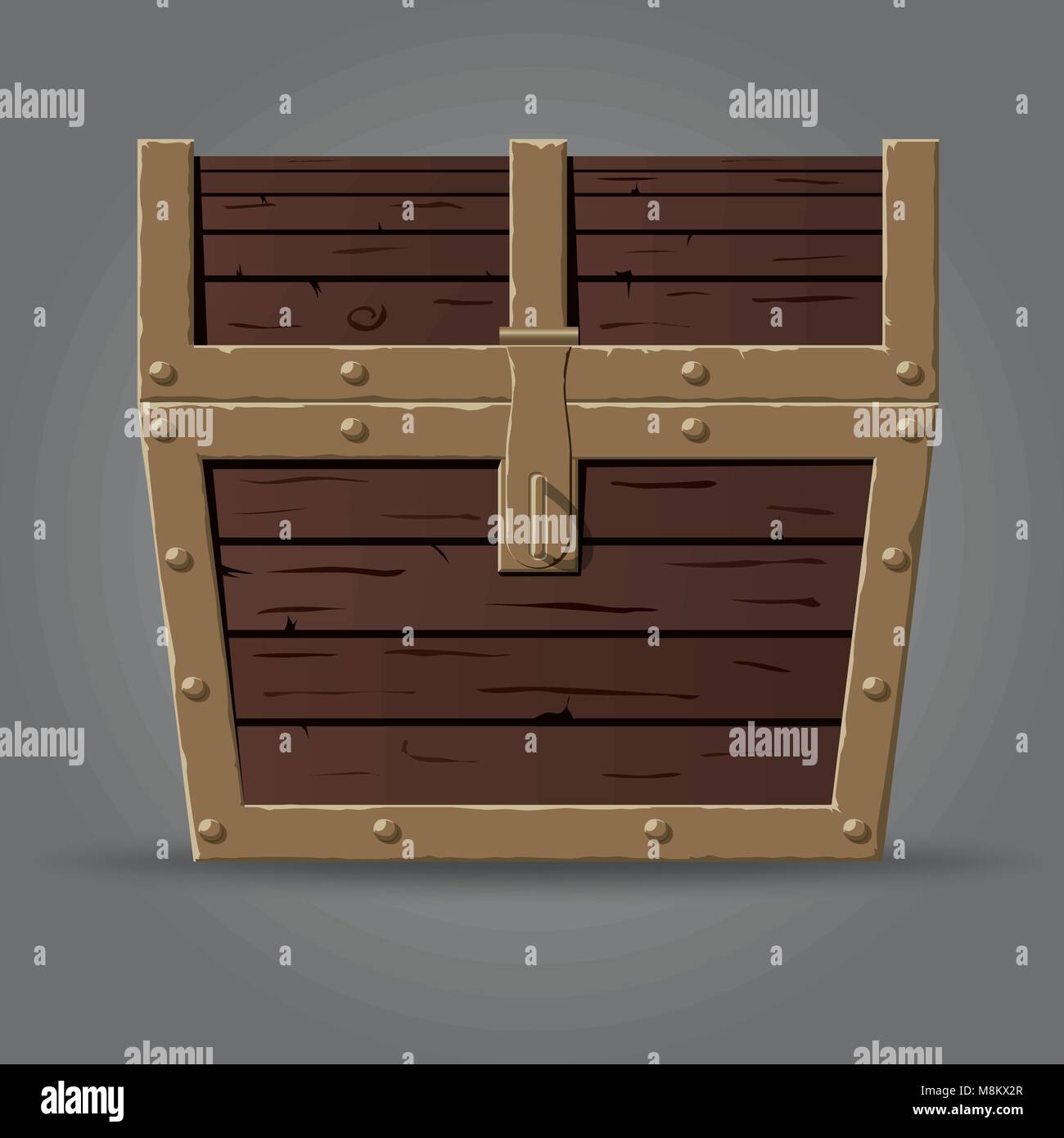 Closed and locked wooden pirate treasure chest Stock Vector Image & Art ...