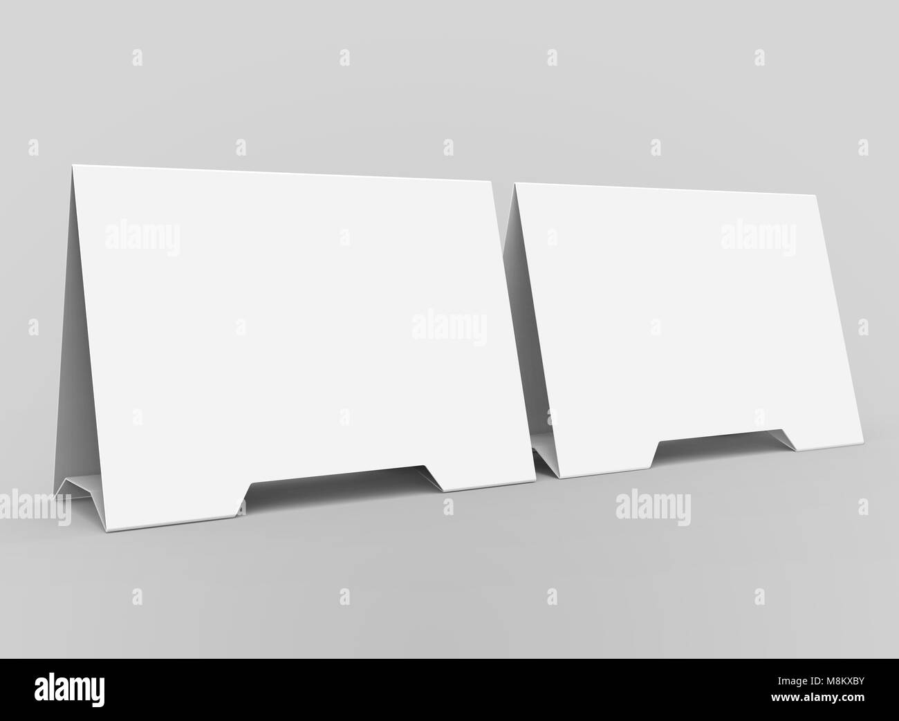 Blank table tent, 3d render table card set mockup for design uses ...
