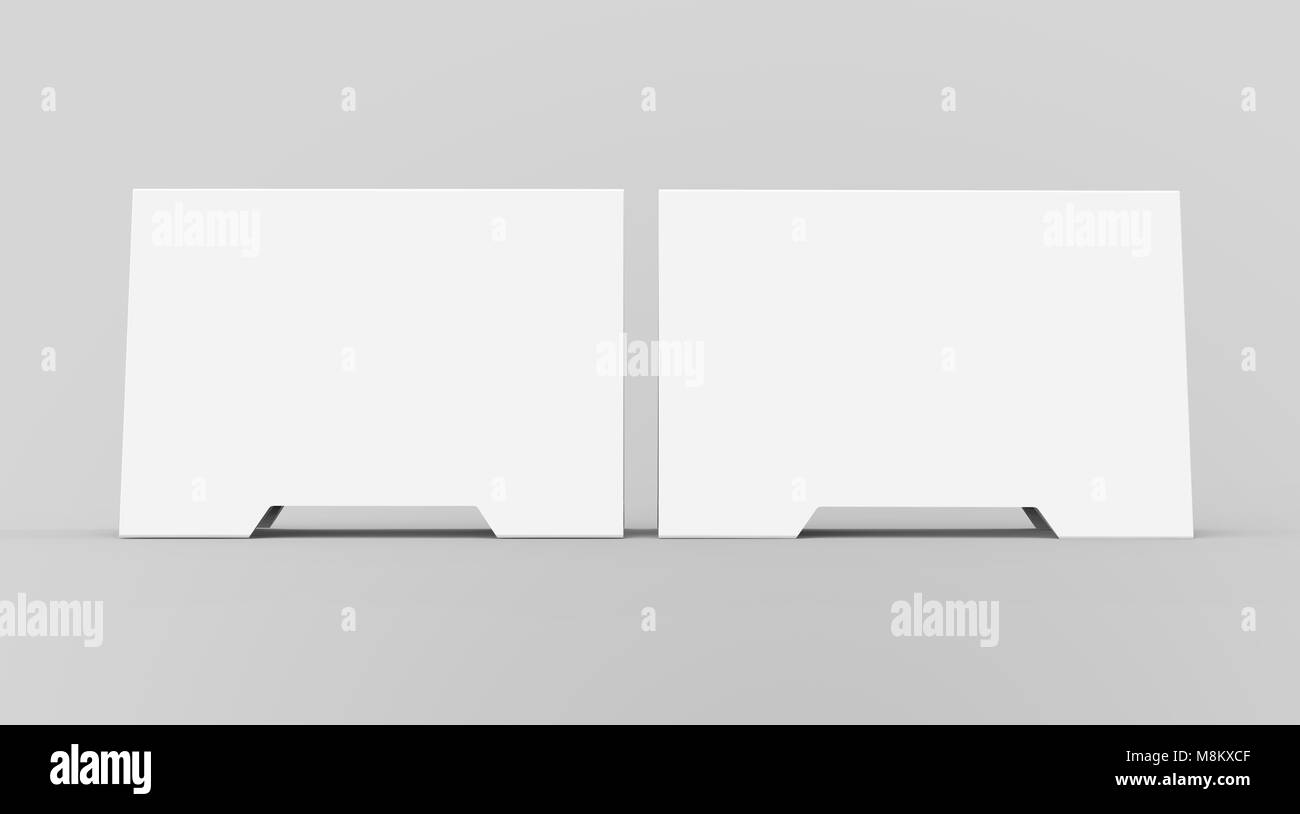 Blank table tent, 3d render table card set mockup for design uses ...