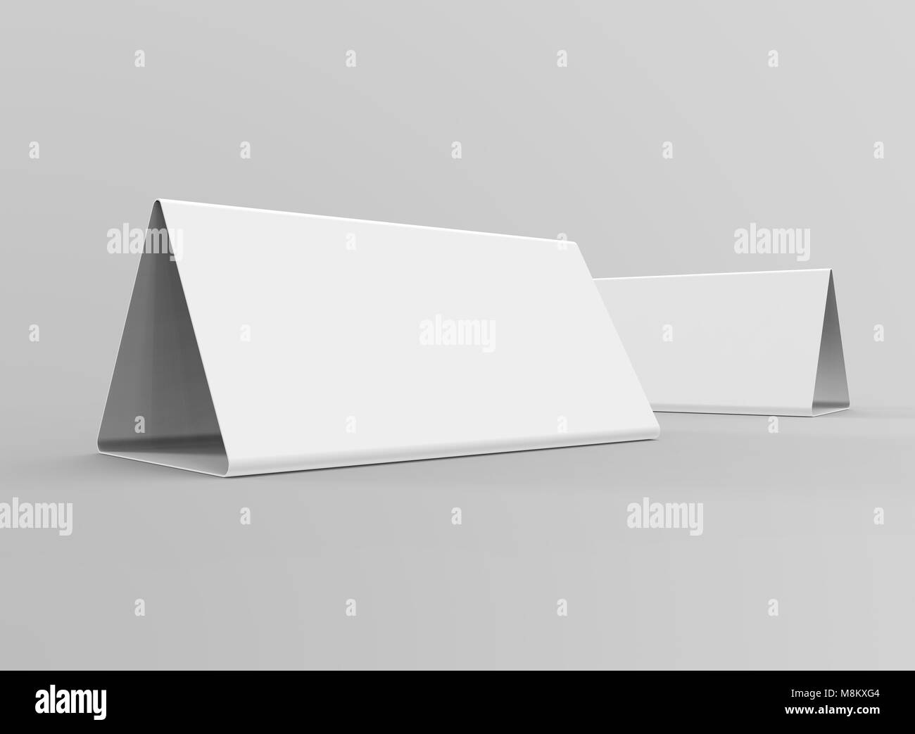 Blank table tent, 3d render table card set mockup for design uses ...