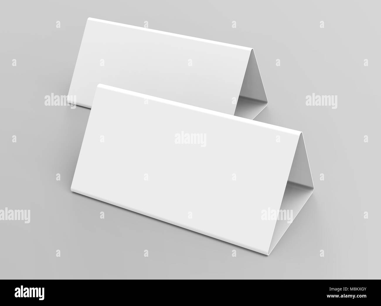 Blank table tent, 3d render table card set mockup for design uses ...