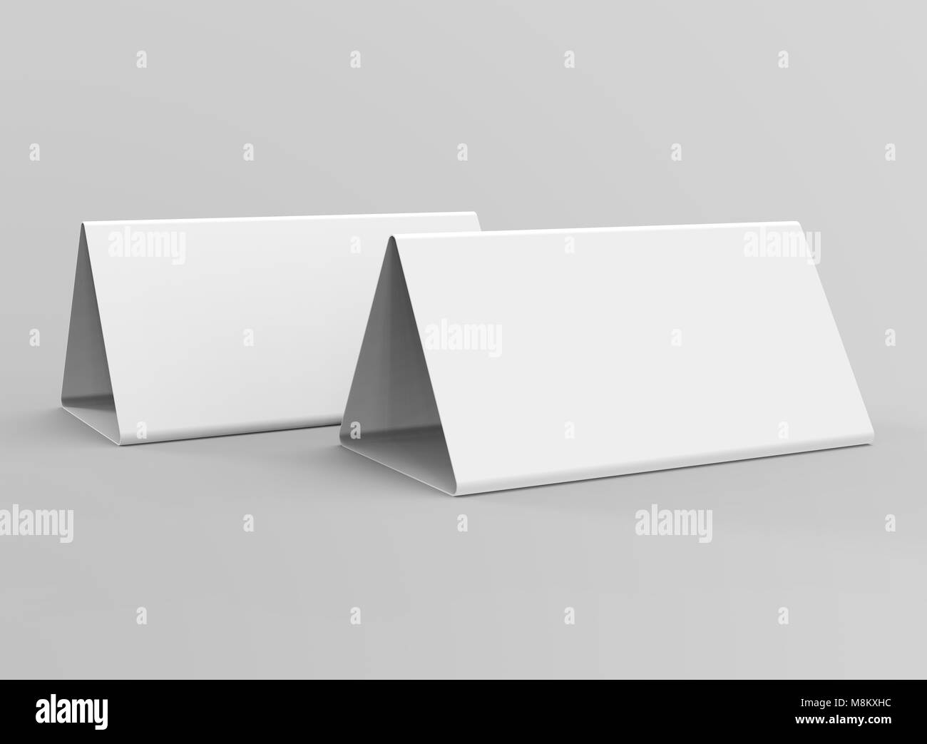 Blank table tent, 3d render table card set mockup for design uses ...