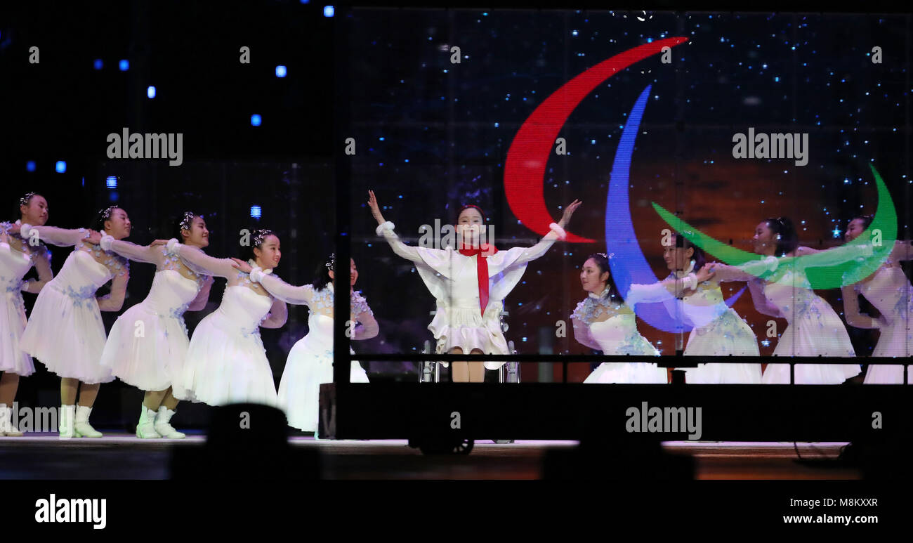 18th Mar, 2018. Closing ceremony of PyeongChang Paralympics A Chinese ...