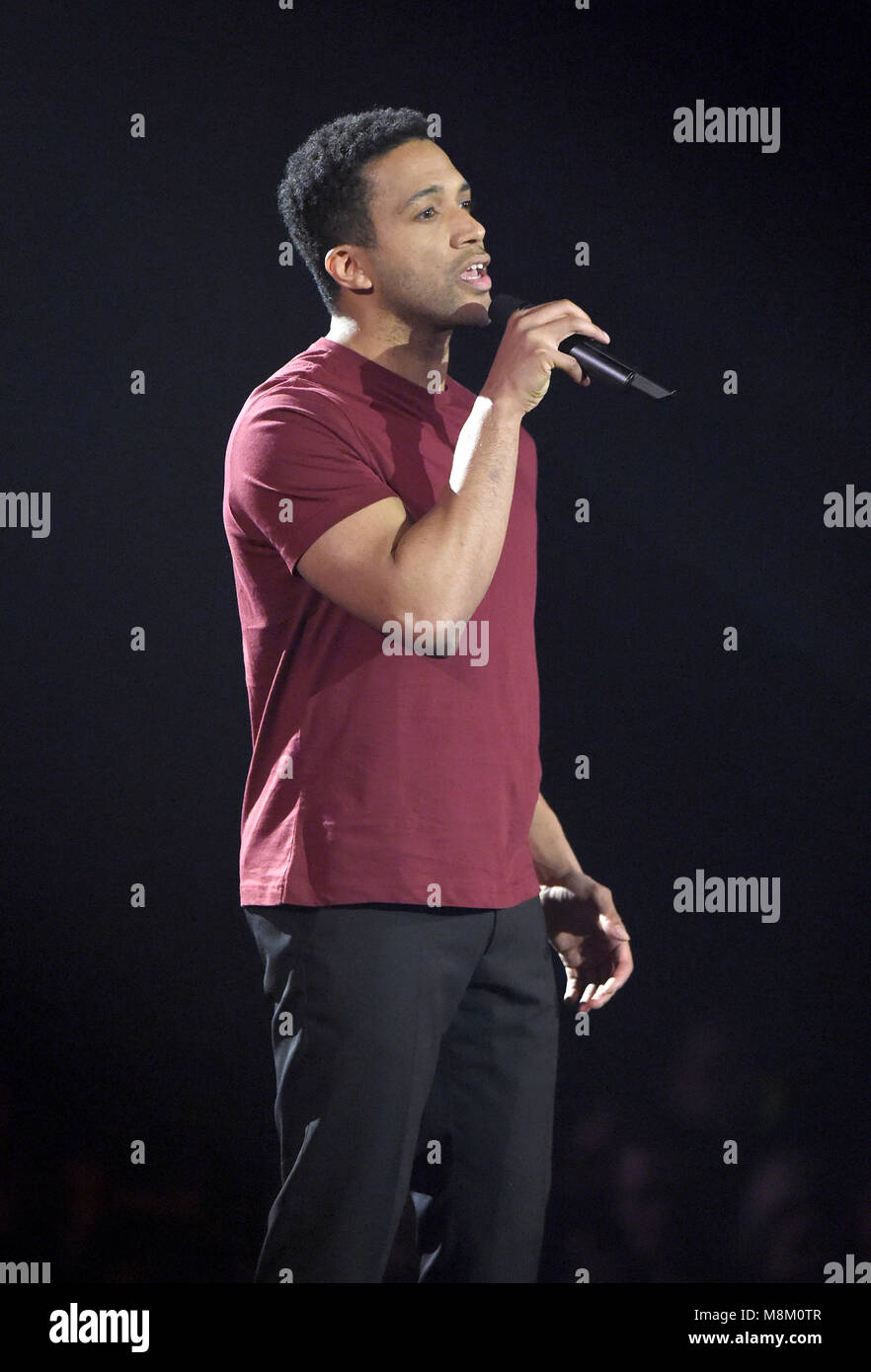 Munich, Germany. 17th Mar, 2018. Singer Cesar Sampson, who is ...