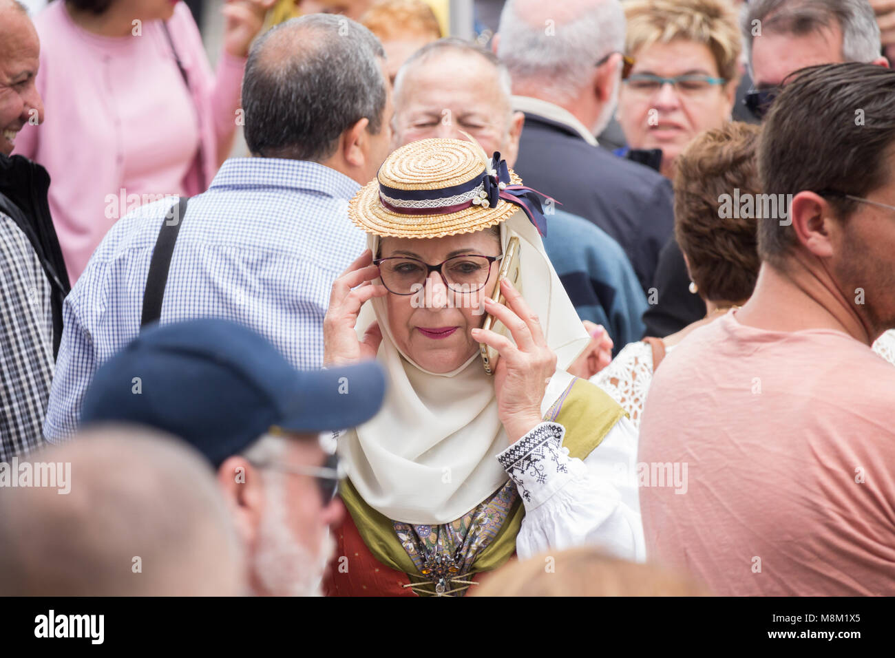 Dancers and musicians from folk group from La Palma island in ...