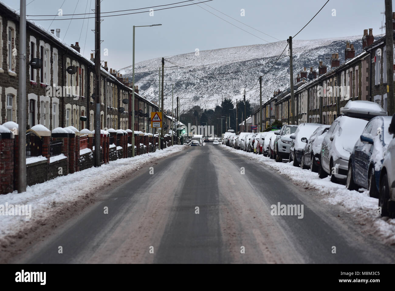 Ferndale, Rhondda Fach, Wales, UK. 18th March 2018. The 'mini beast ...