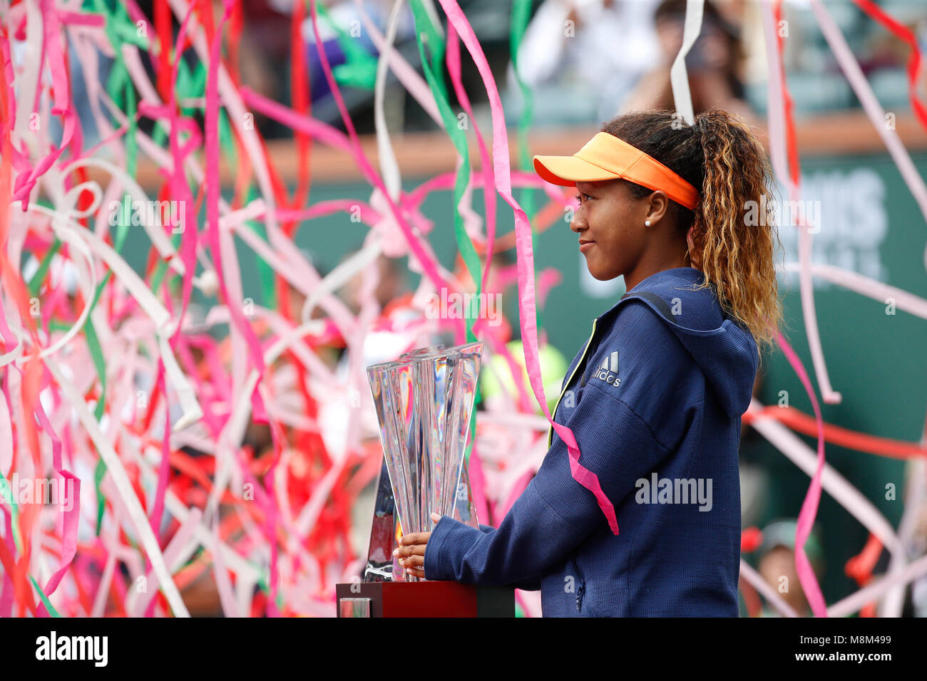 Indian Wells, USA. 18th Mar, 2018. Naomi Osaka (JPN) poses with the ...