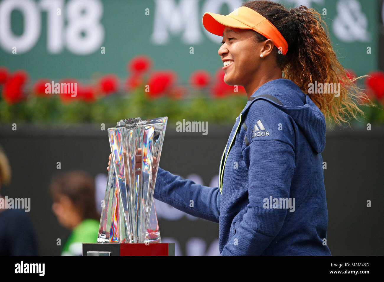 Indian Wells, USA. 18th Mar, 2018. Naomi Osaka (JPN) poses with the ...