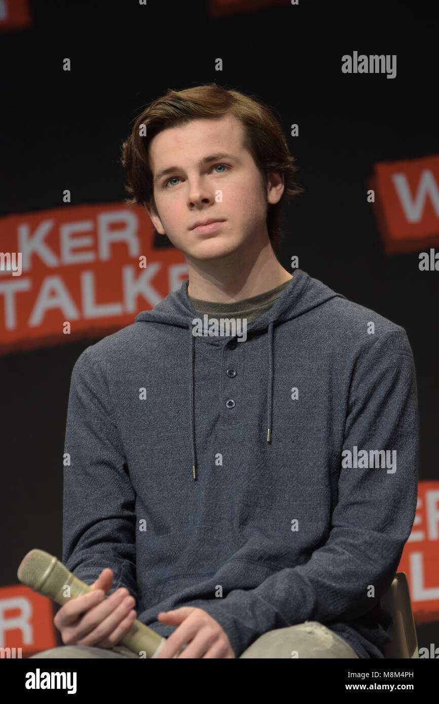 Mannheim, Germany. 18th Mar, 2018. Actor Chandler Riggs (The Walking ...