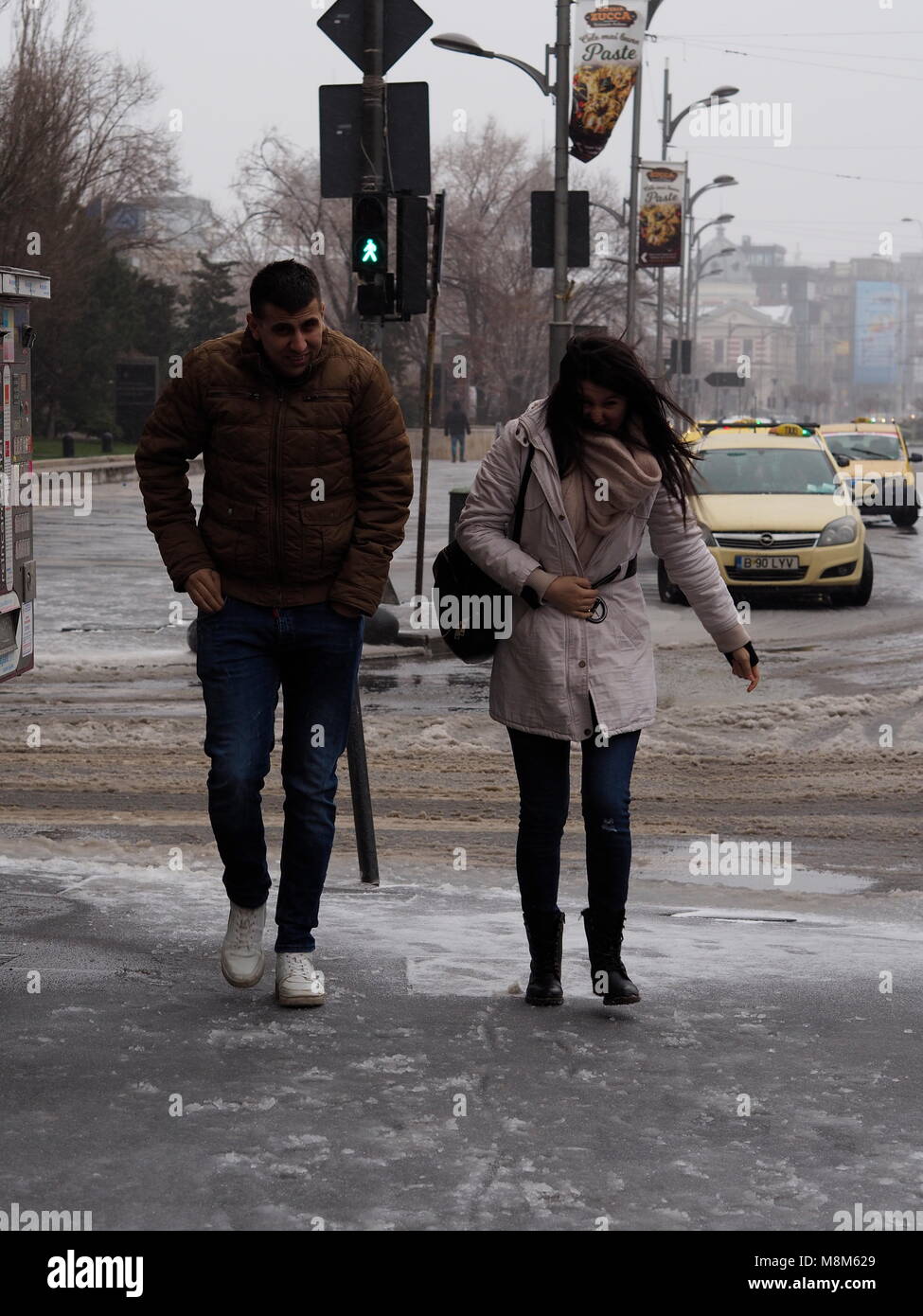 Bucharest, Romania. 18th March, 2018. After two warm weeks, Bucharest ...