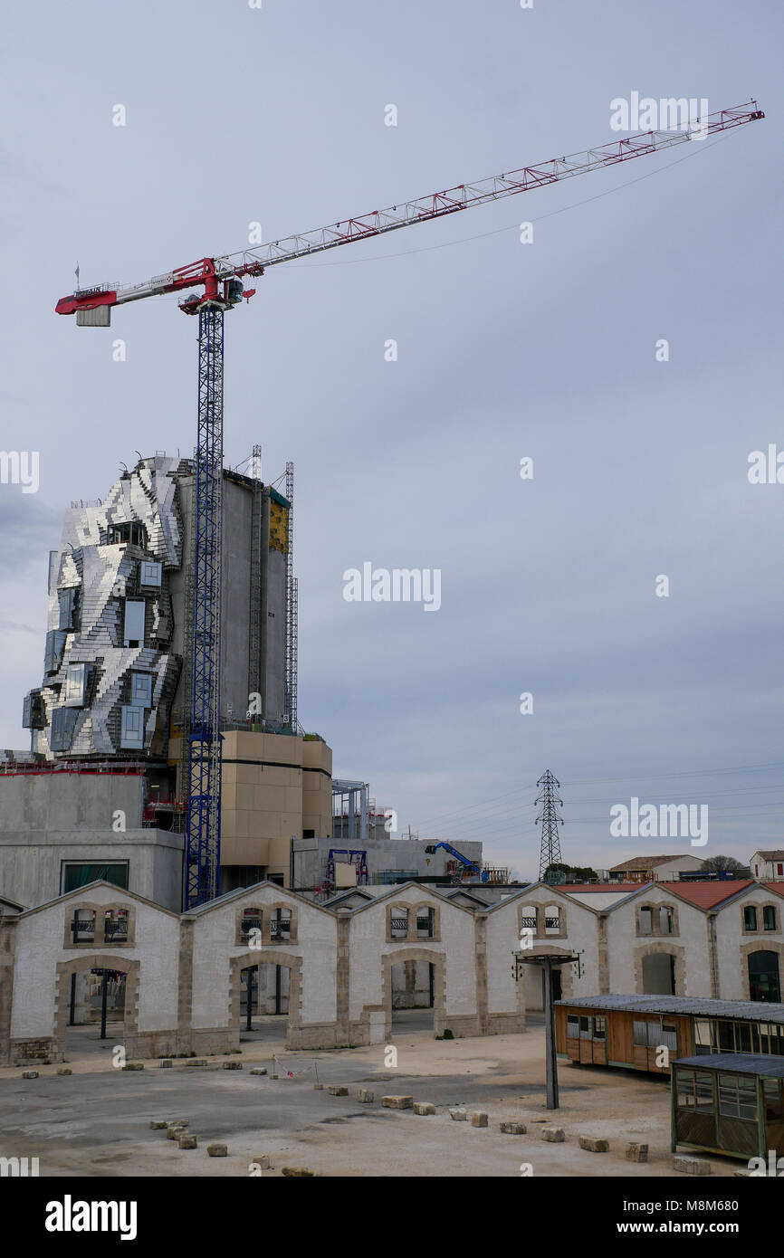 Arles, France, 18th MArch 2018: A view shows the Luma Foundation tower ...