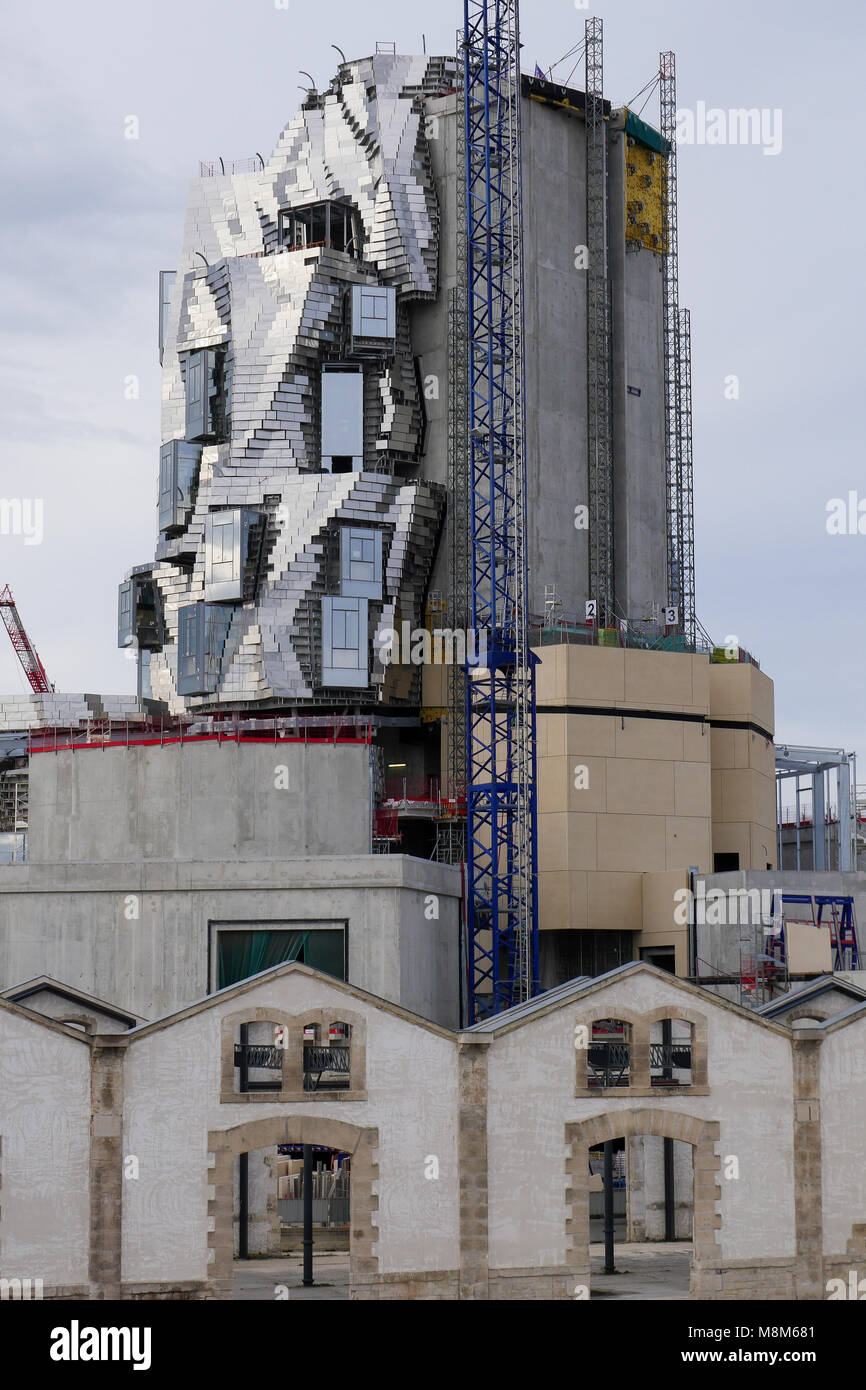 Arles, France, 18th MArch 2018: A view shows the Luma Foundation tower ...