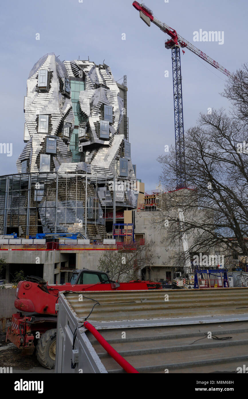 Arles, France, 18th MArch 2018: A view shows the Luma Foundation tower ...