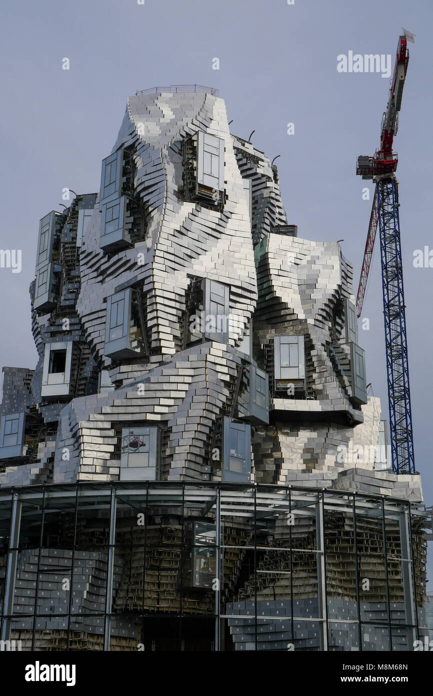 Arles, France, 18th MArch 2018: A view shows the Luma Foundation tower ...