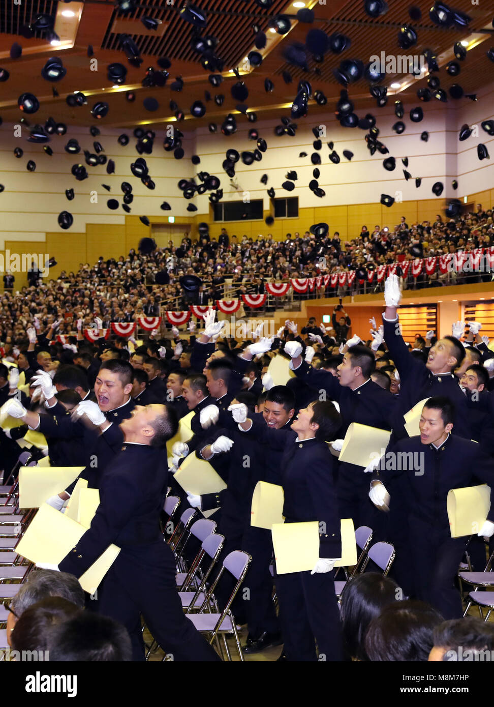 Yokosuka, Japan. 18th Mar, 2018. Graduates of Japan's National Defense ...