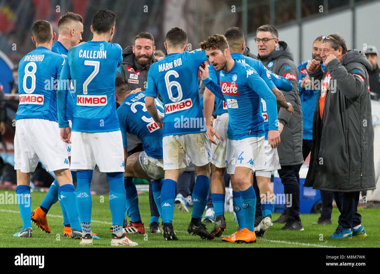 Naples, Campania, Italy. 18th Mar, 2018. The team of SSC Napoli ...