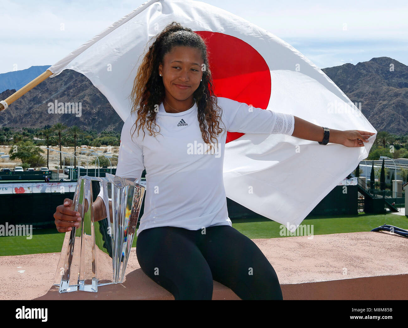Indian Wells, USA. 18th Mar, 2018. Naomi Osaka (JPN) poses with the ...