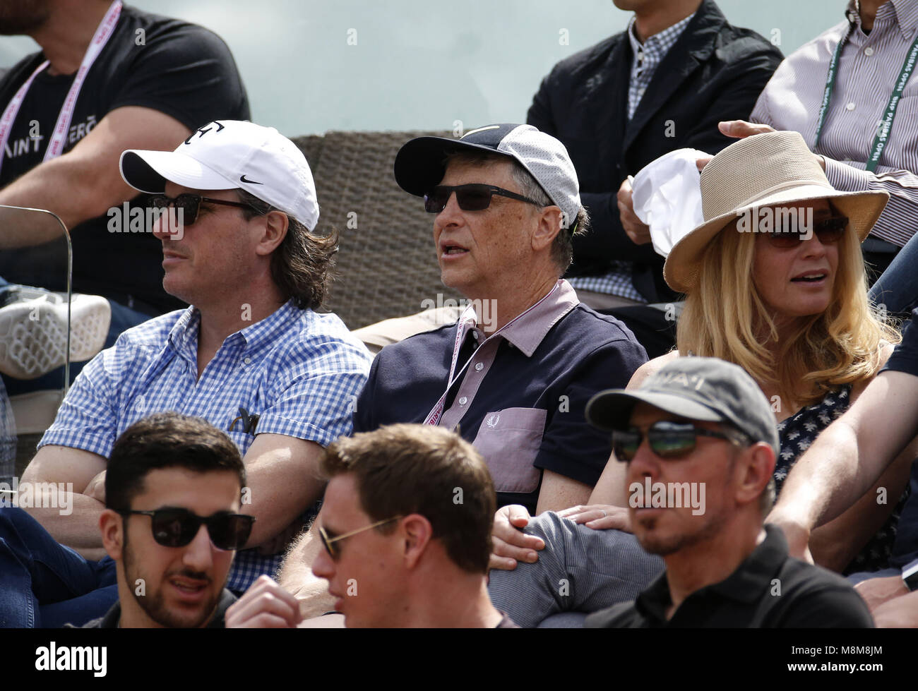 Los Angeles, California, USA. 18th Mar, 2018. Bill Gates watches the ...