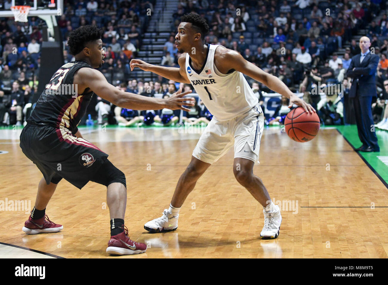 Nashville, Tennessee, USA. 18th Mar, 2018. Xavier Musketeers guard Paul ...