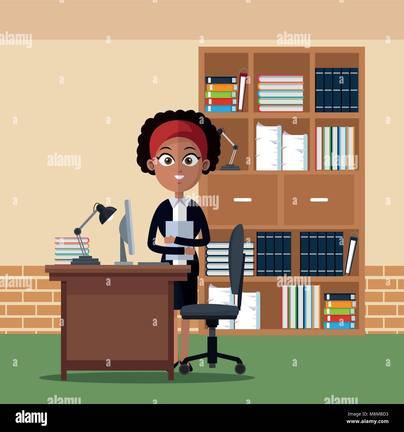 Business woman at office cartoons Stock Vector Image & Art - Alamy