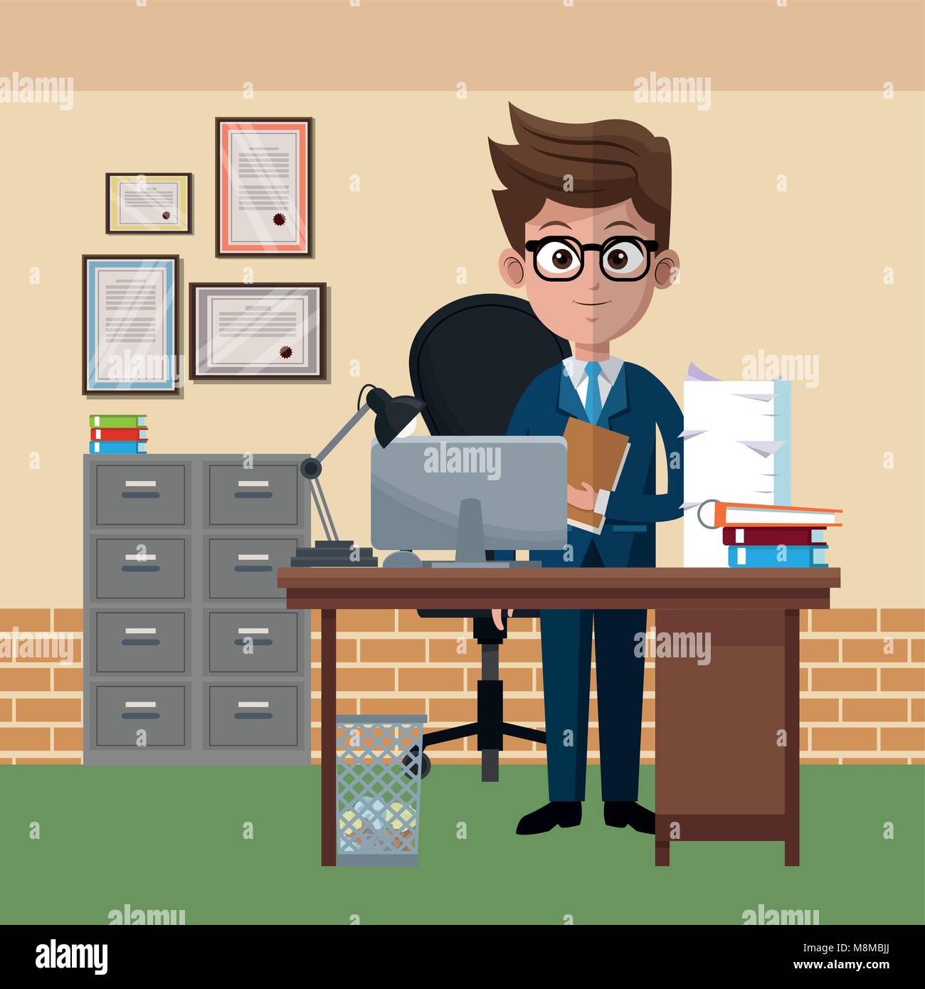 Lawyer office interior Stock Vector Images - Alamy