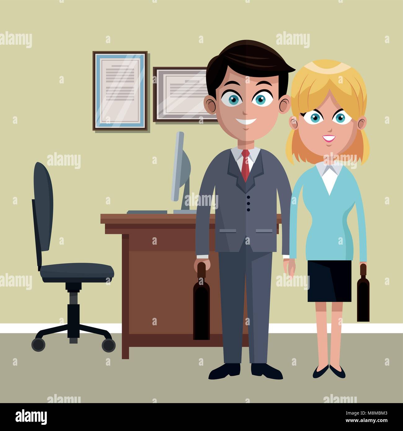 Coworkers at office cartoons Stock Vector Image & Art - Alamy