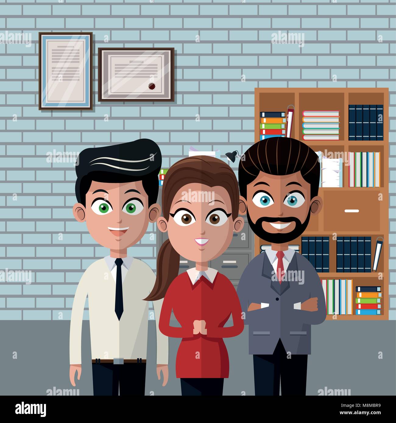 Coworkers at office cartoons Stock Vector Image & Art - Alamy