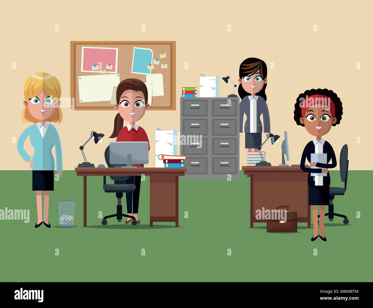 Coworkers at office cartoons Stock Vector Image & Art - Alamy