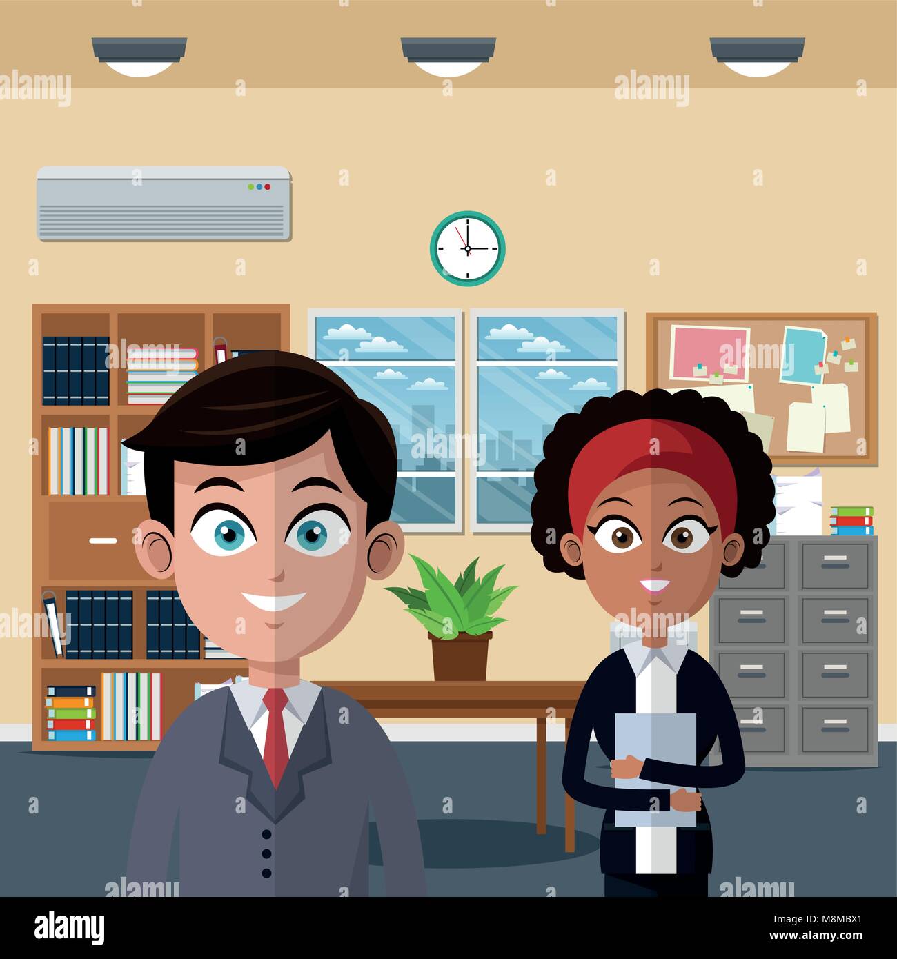 Coworkers at office cartoons Stock Vector Image & Art - Alamy