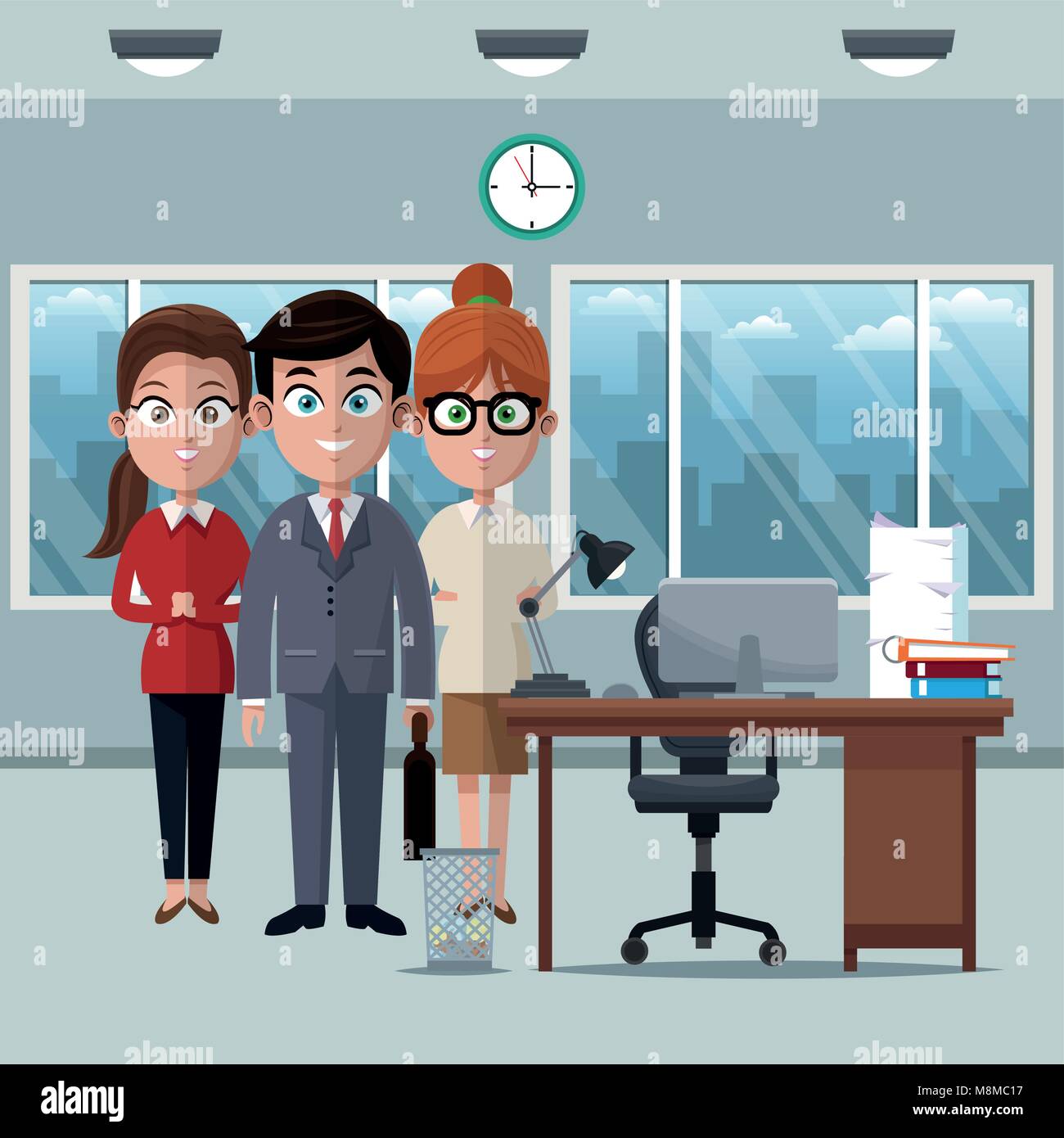 Coworkers at office cartoons Stock Vector Image & Art - Alamy
