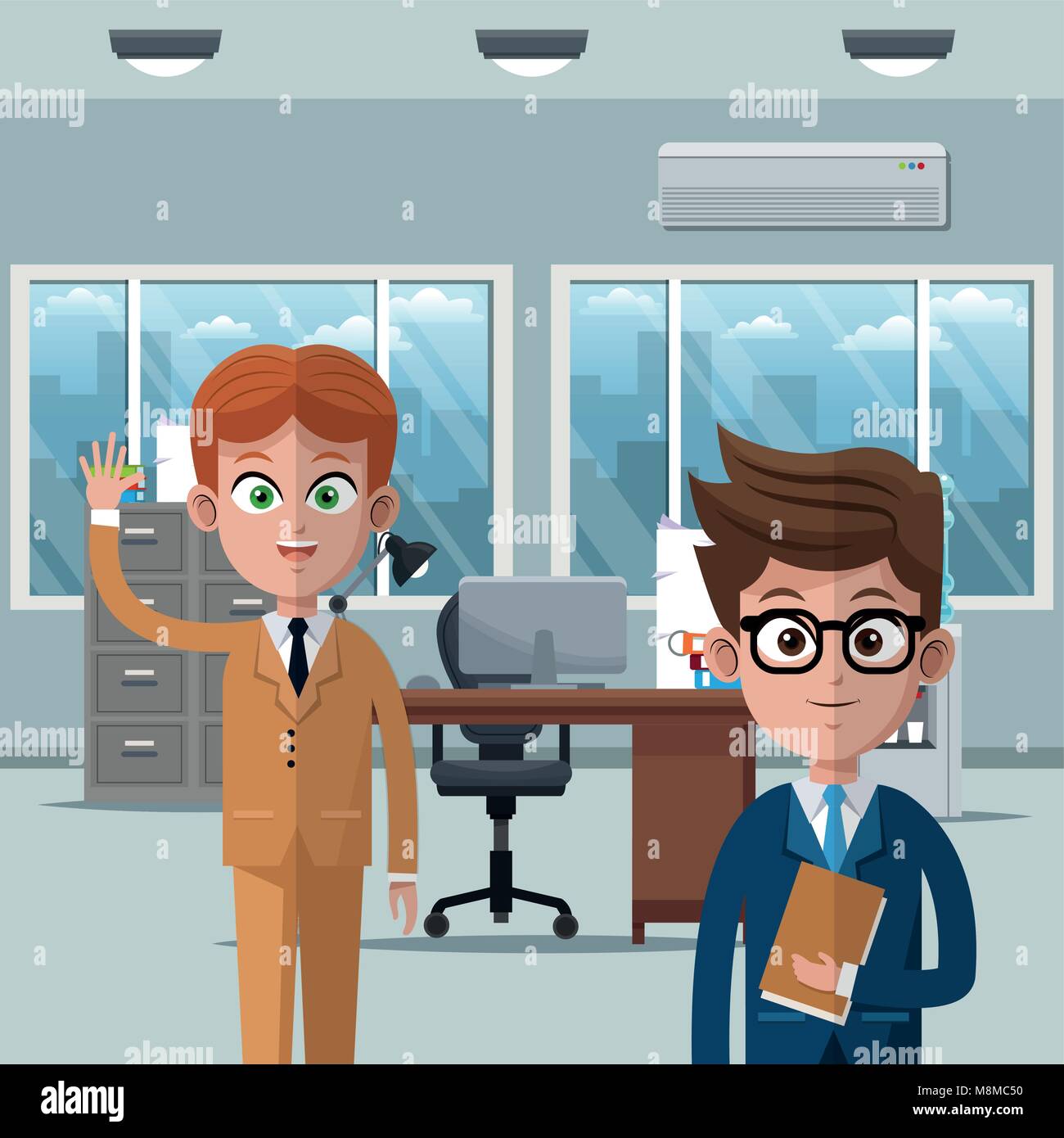 Coworkers at office cartoons Stock Vector Image & Art - Alamy