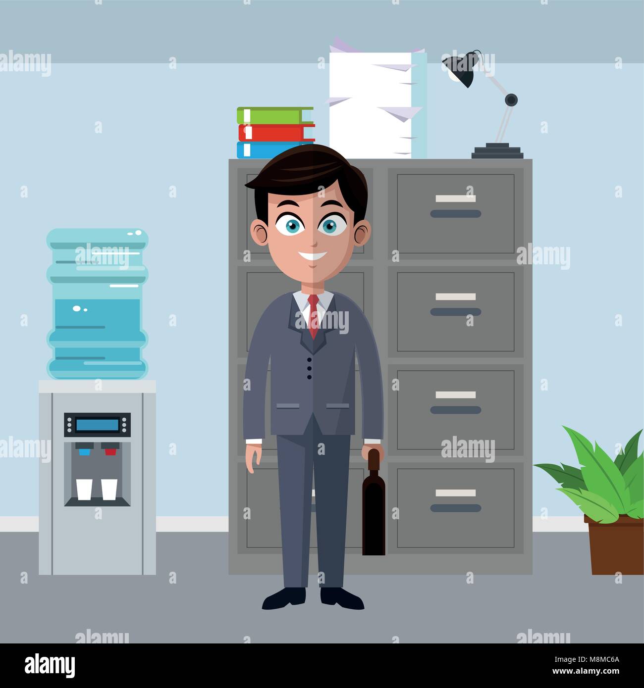 Businessman cartoon at office Stock Vector Image & Art - Alamy