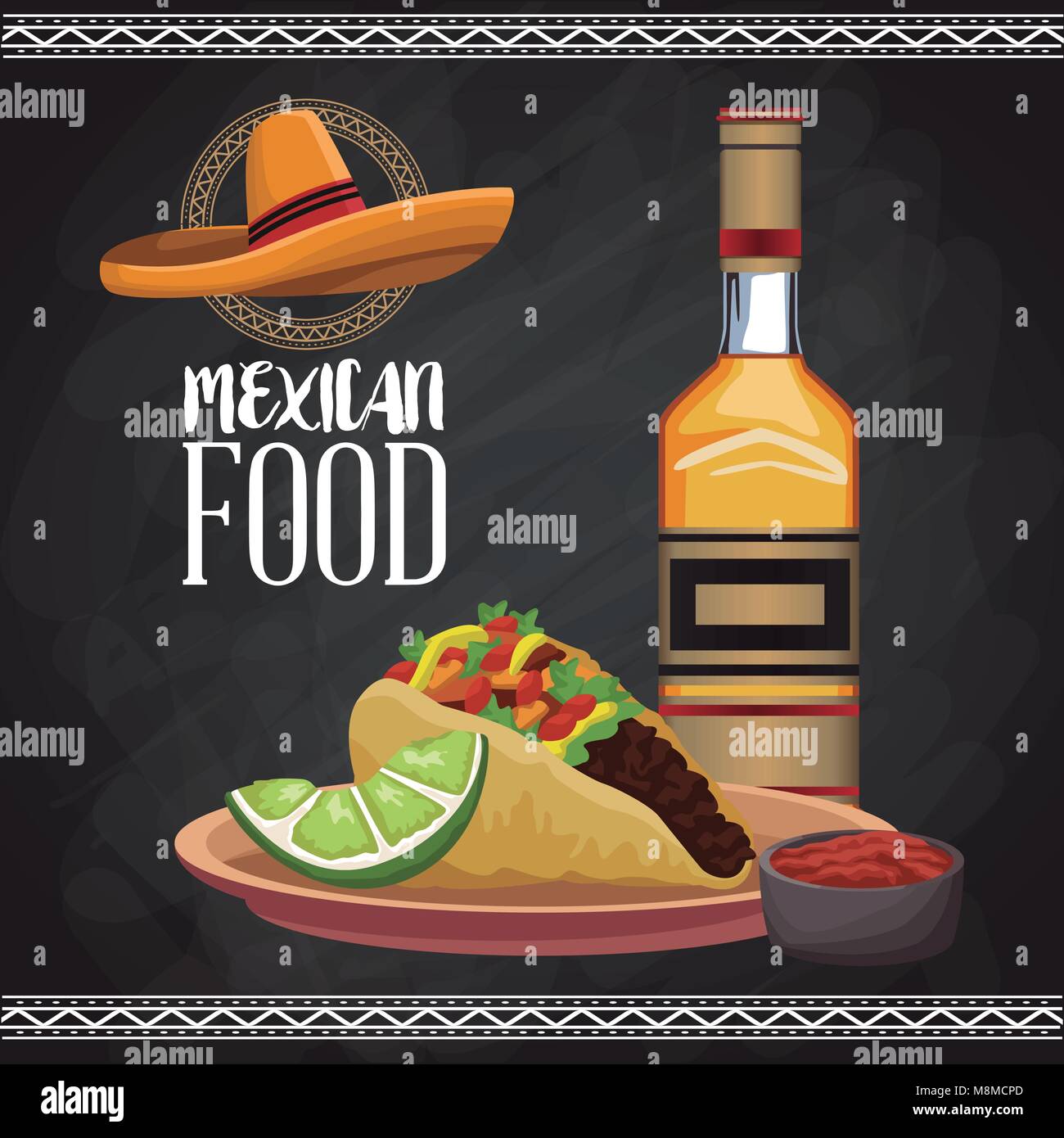 Mexican food menu card Stock Vector Image & Art - Alamy
