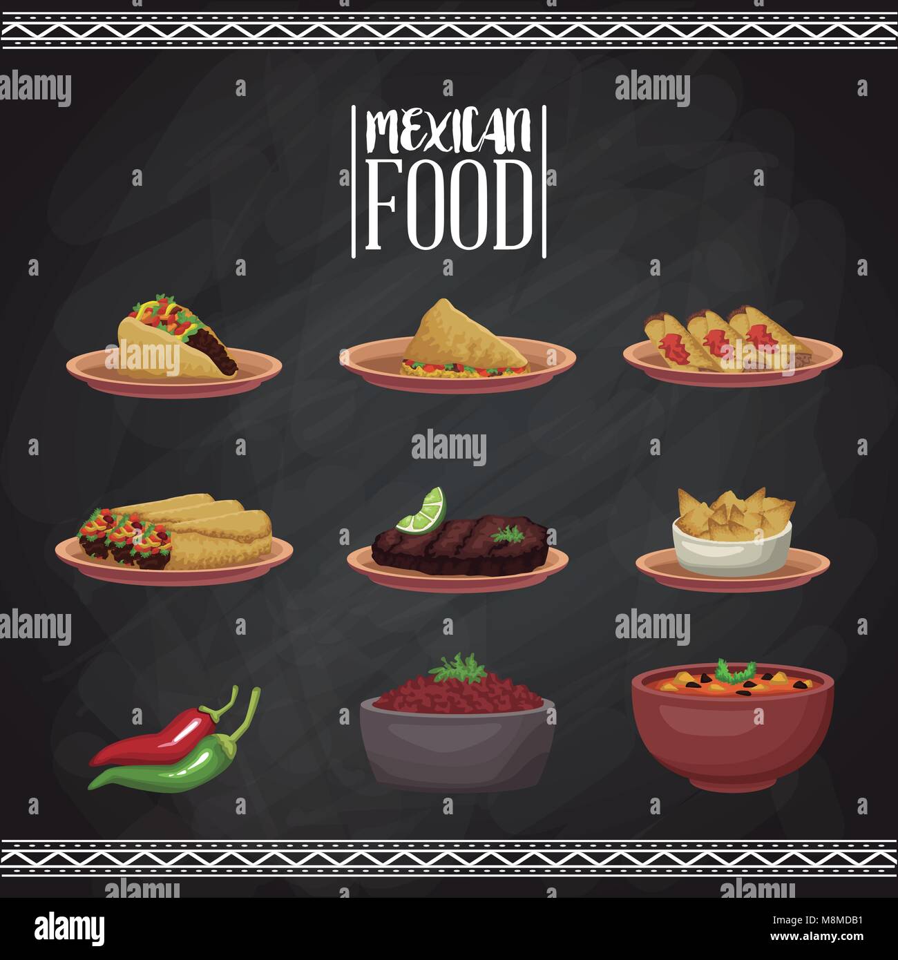 Mexican food menu card Stock Vector Image & Art - Alamy