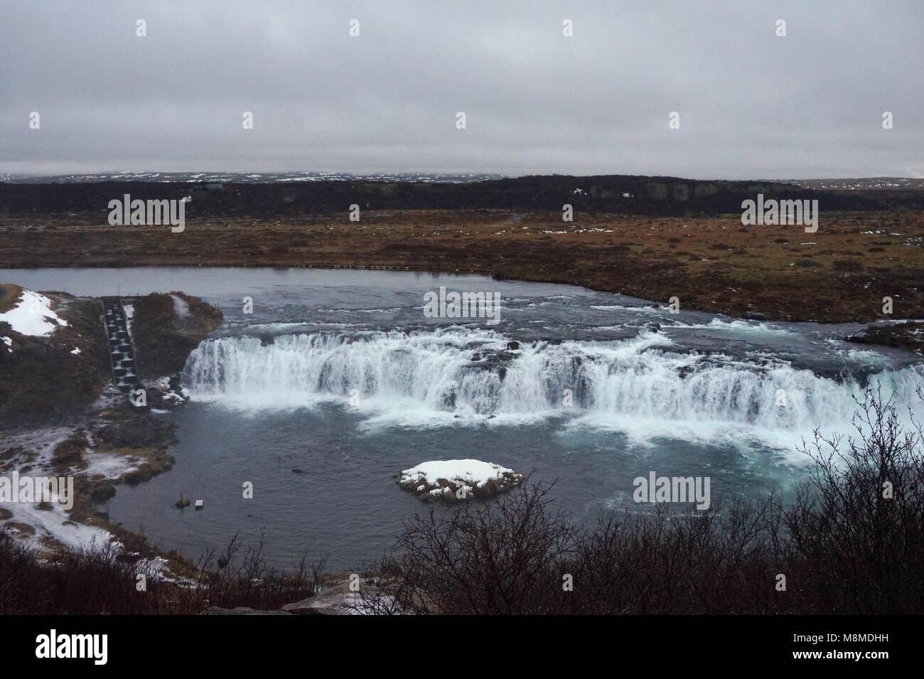 Faxi Waterfall or Vatnsleysufoss in the Golden Circle, Iceland Stock ...