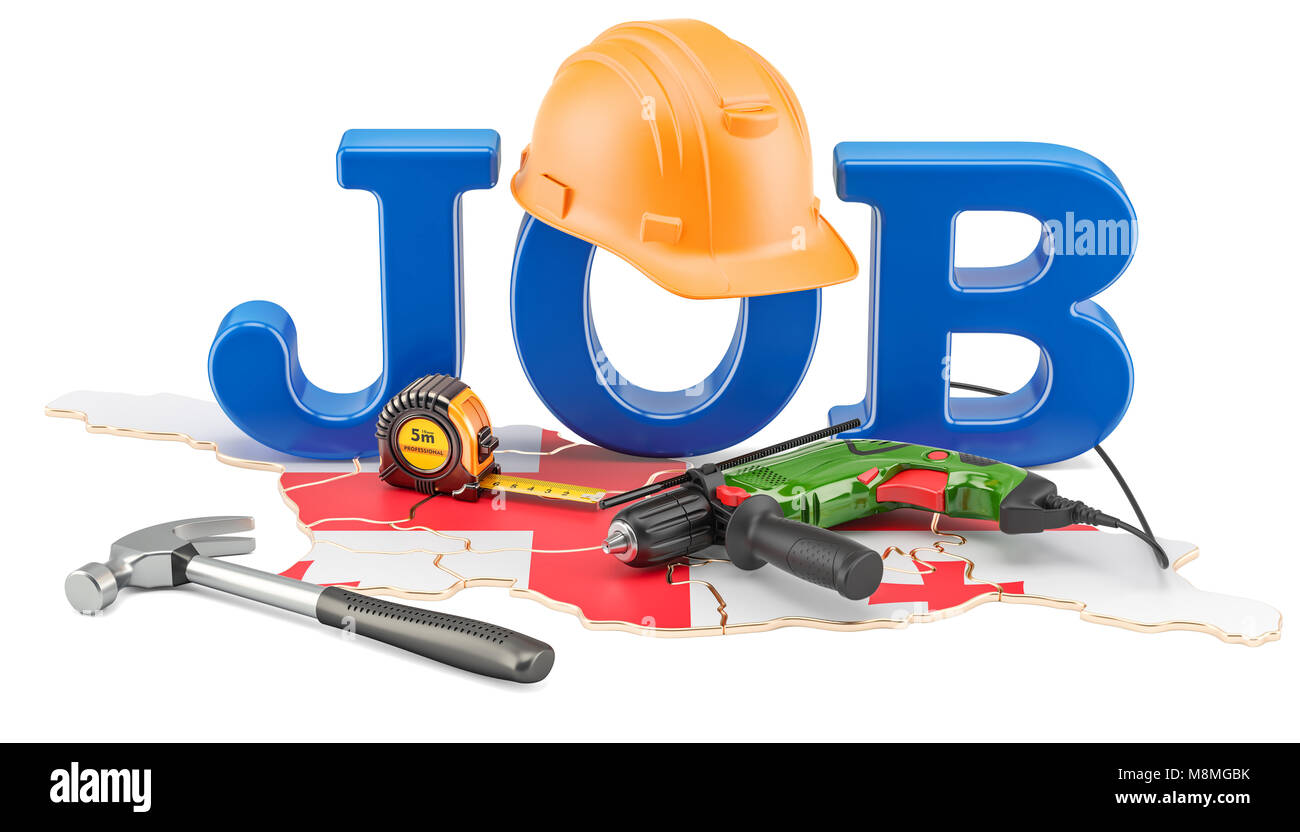 Job Vacancies in Georgia concept, 3D rendering isolated on white ...
