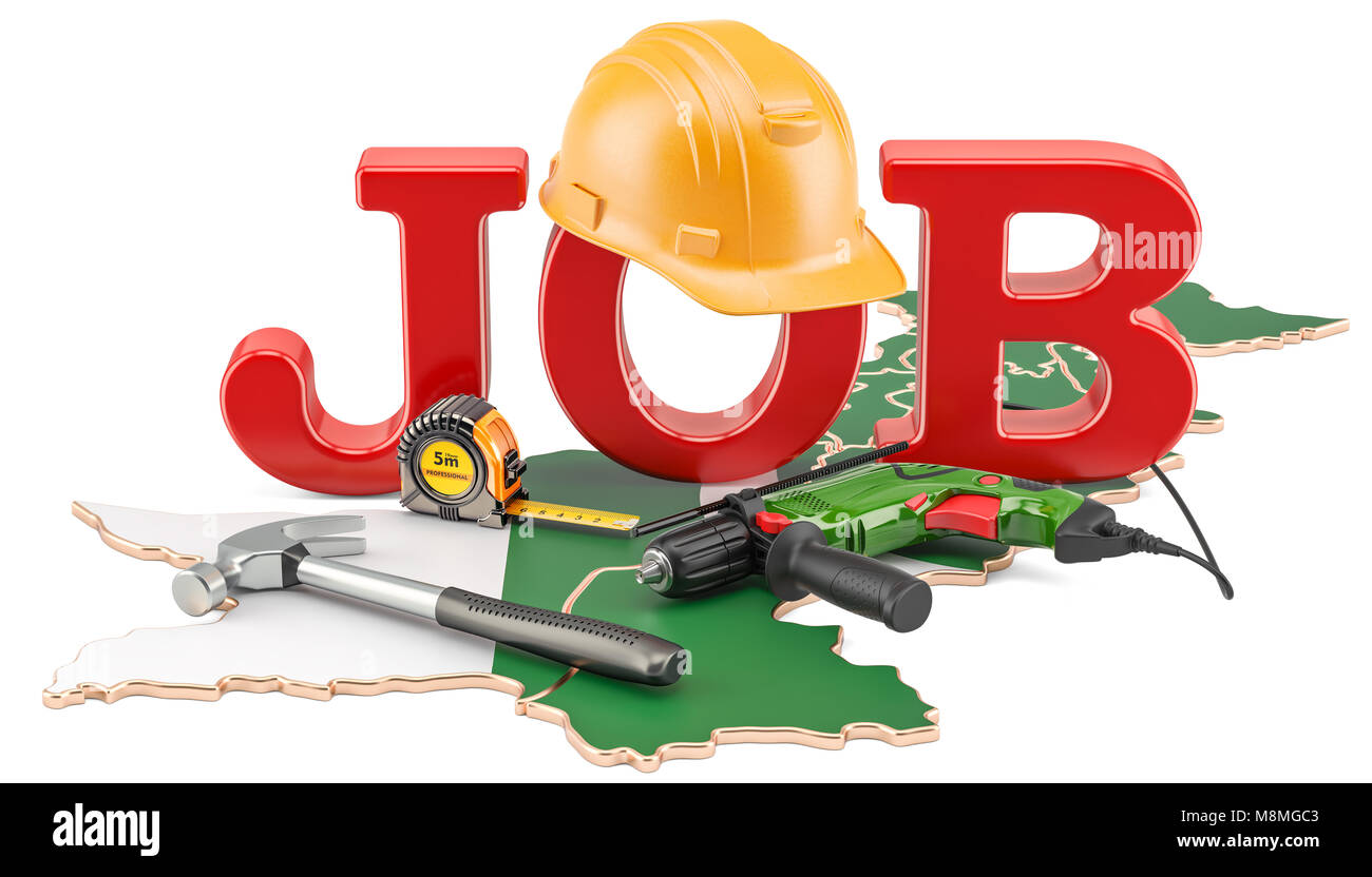 Job Vacancies in Pakistan concept, 3D rendering isolated on white ...