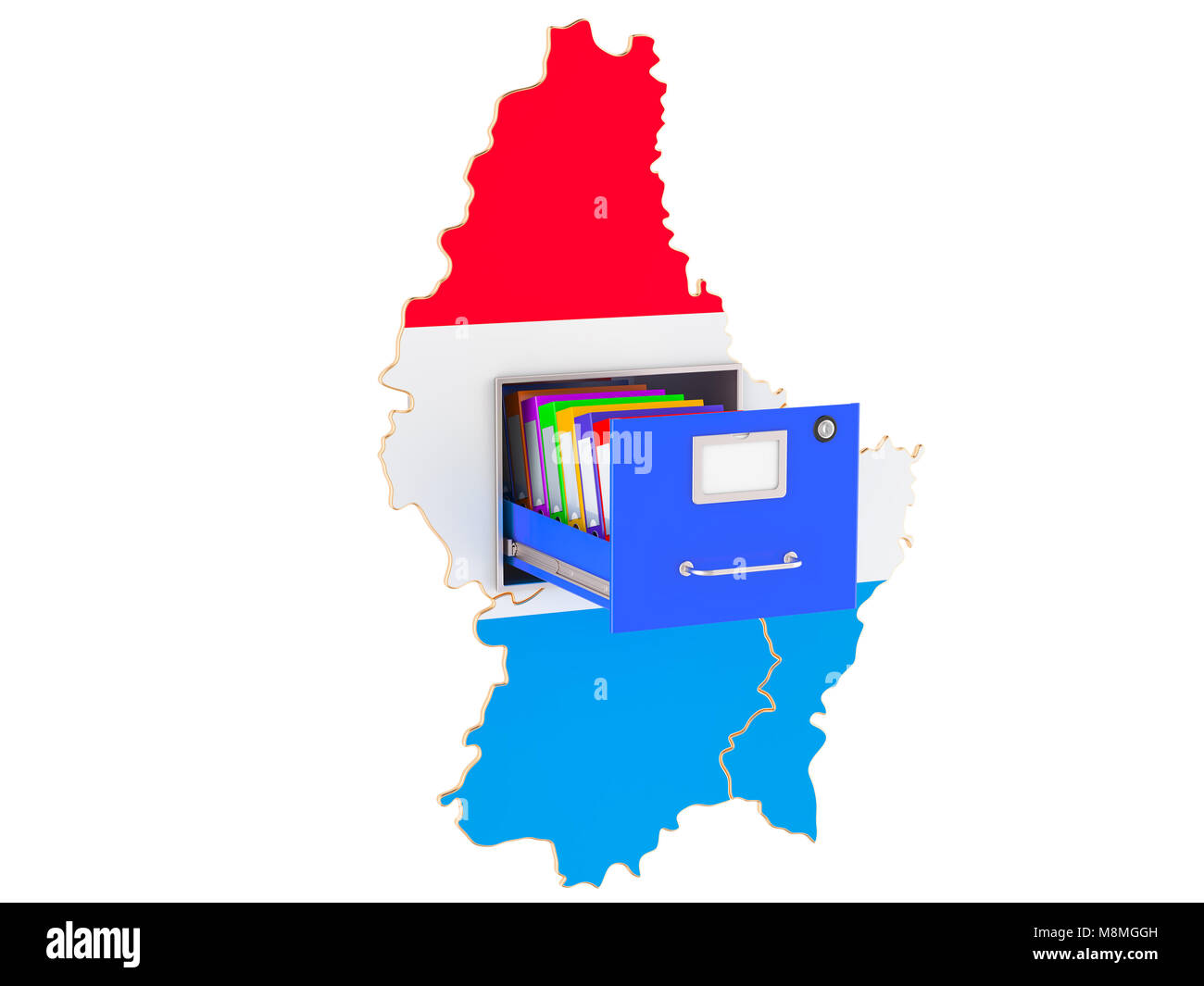Luxembourg national database concept, 3D rendering isolated on white ...