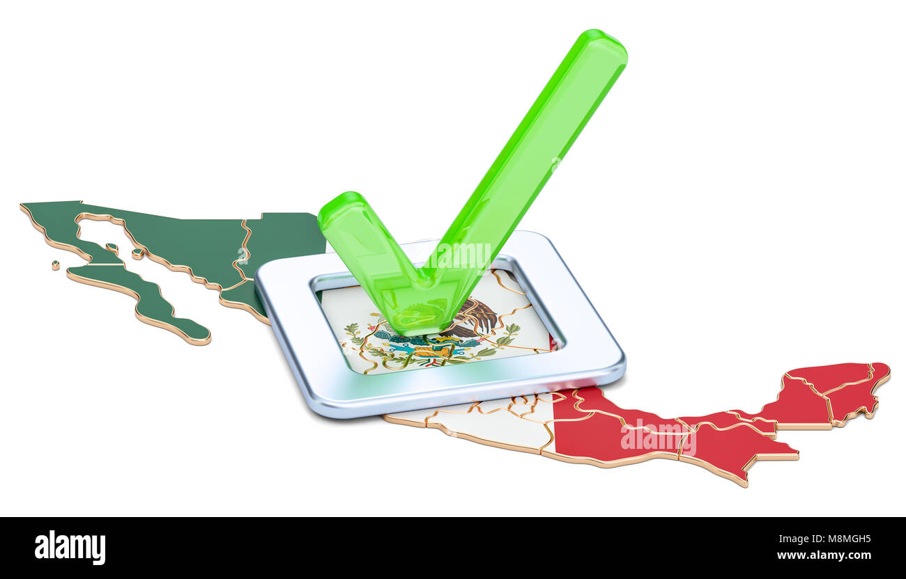 Mexican election concept, vote in Mexico, 3D rendering isolated on ...
