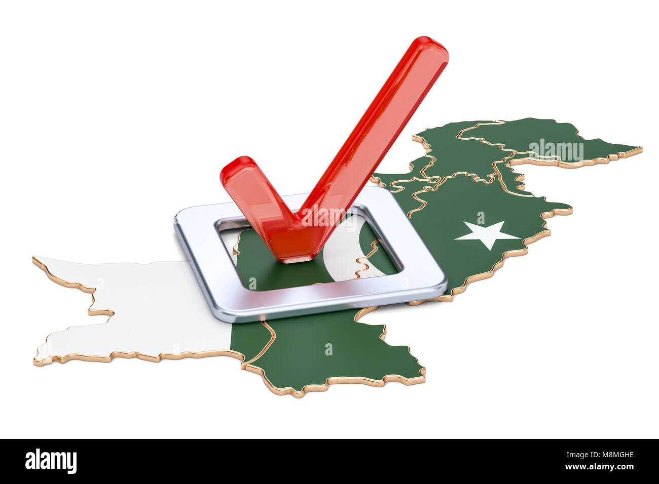 Pakistani election concept, vote in Pakistan, 3D rendering isolated on ...